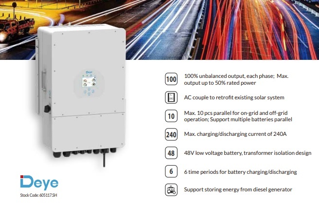 DEYE on/off grid inverter 3P SUN-10K-SG04LP3 Three Phase | 2 MPPT ...